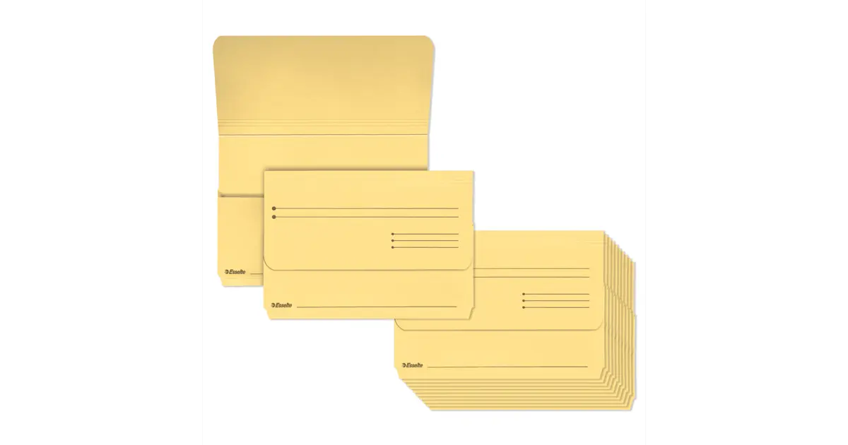 Esselte A4+ Manilla Document Wallets, Pack 25 | ESSELTE