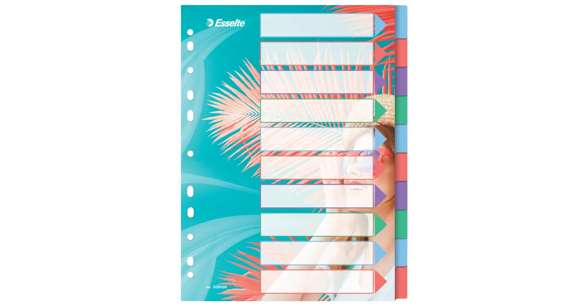 Esselte Colour'Breeze A4 Indices 10 Tabs, PP | ESSELTE