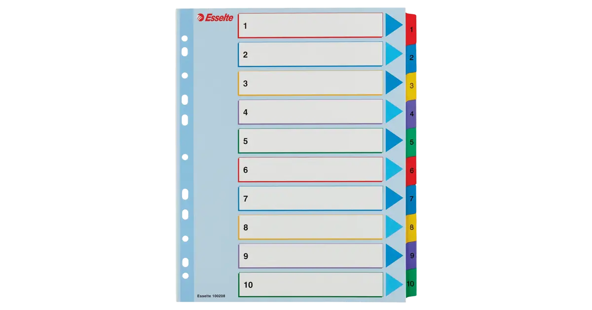 Index 1-10 Re-writable Esselte Mylar A4+ | ESSELTE